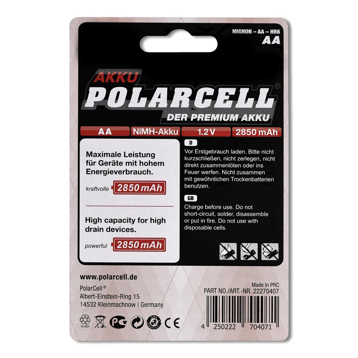 PolarCell Mignon | AA | HR6 | KR6 Akku mit 2850mAh - jetzt kaufen!
