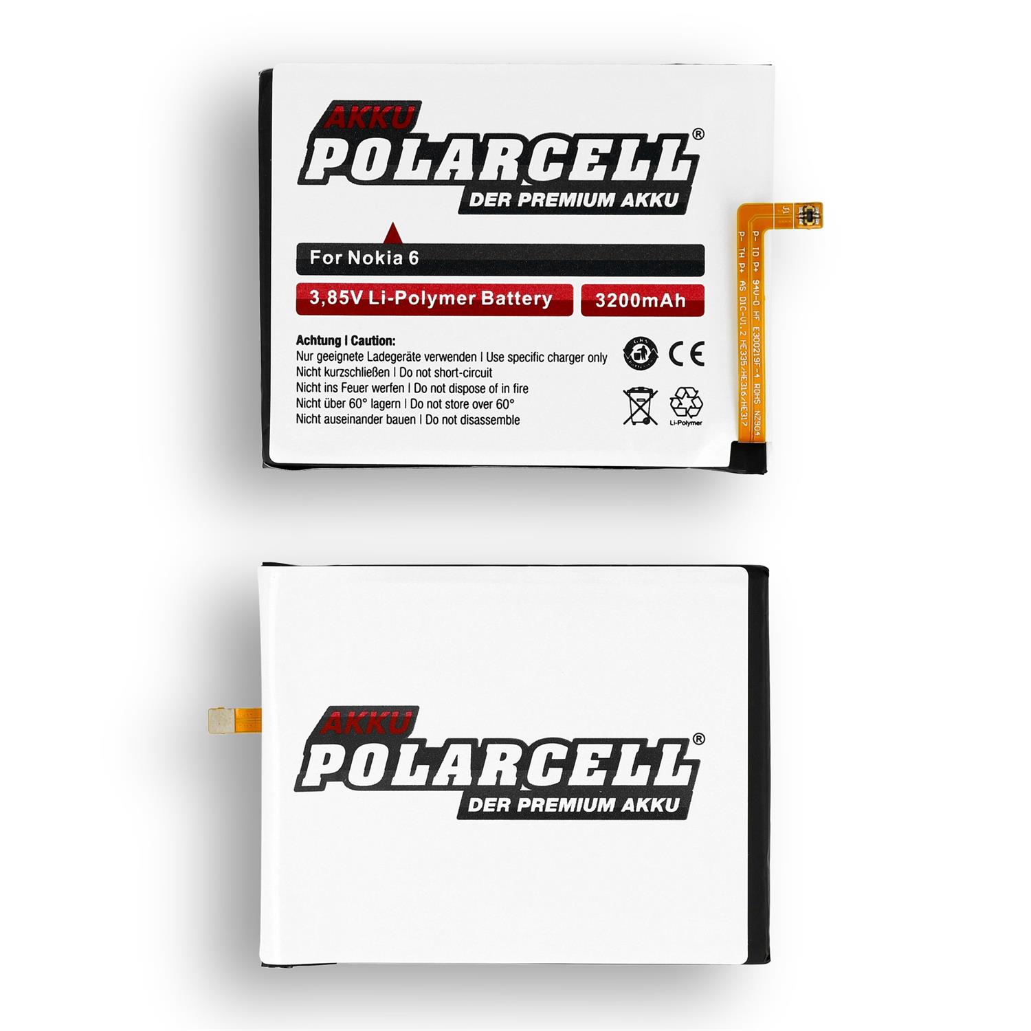 PolarCell Akku für Nokia 6 | 6 Dual Sim mit 3200mAh - jetzt kaufen!