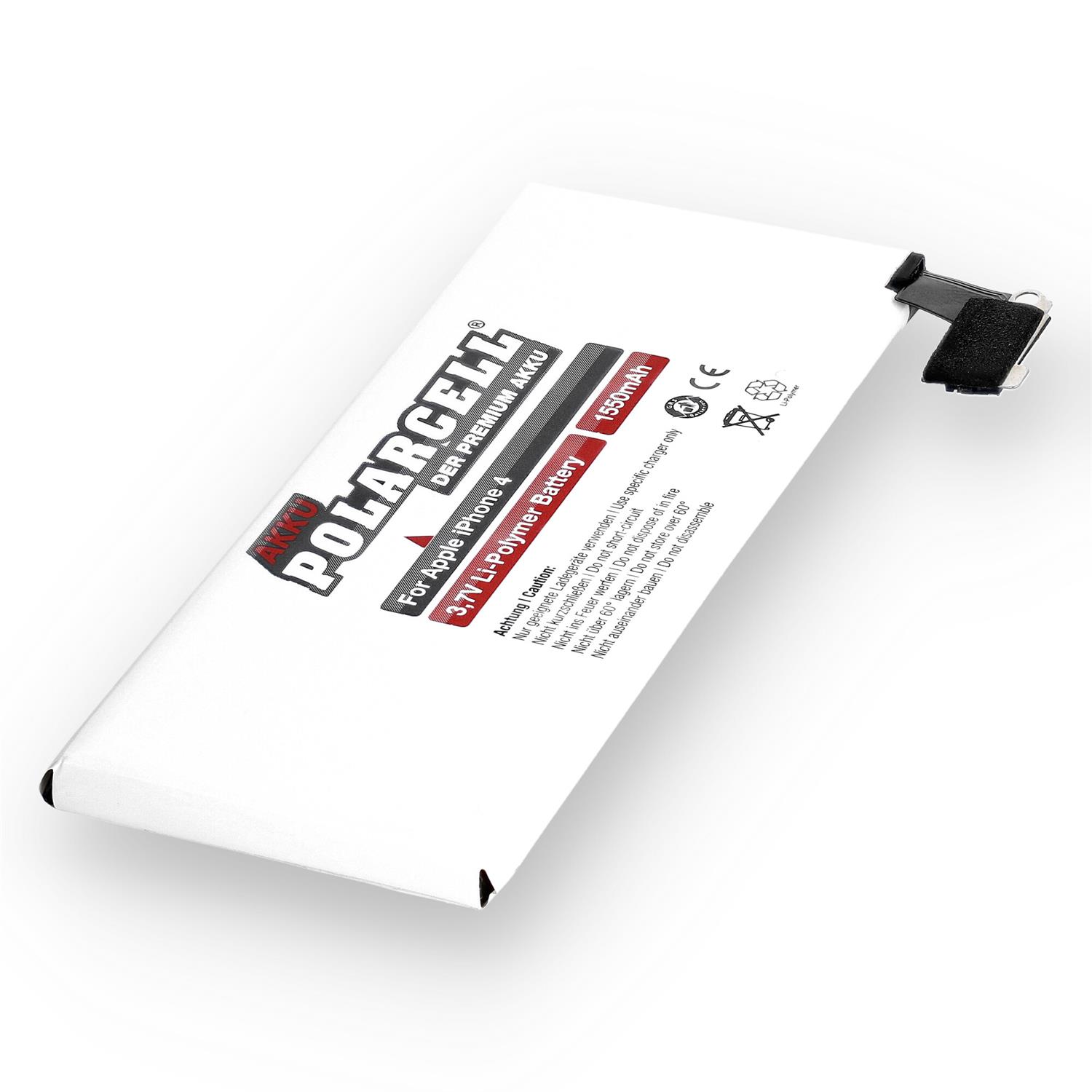 PolarCell Akku für Apple iPhone 4 | 4G mit 1550mAh - jetzt kaufen!