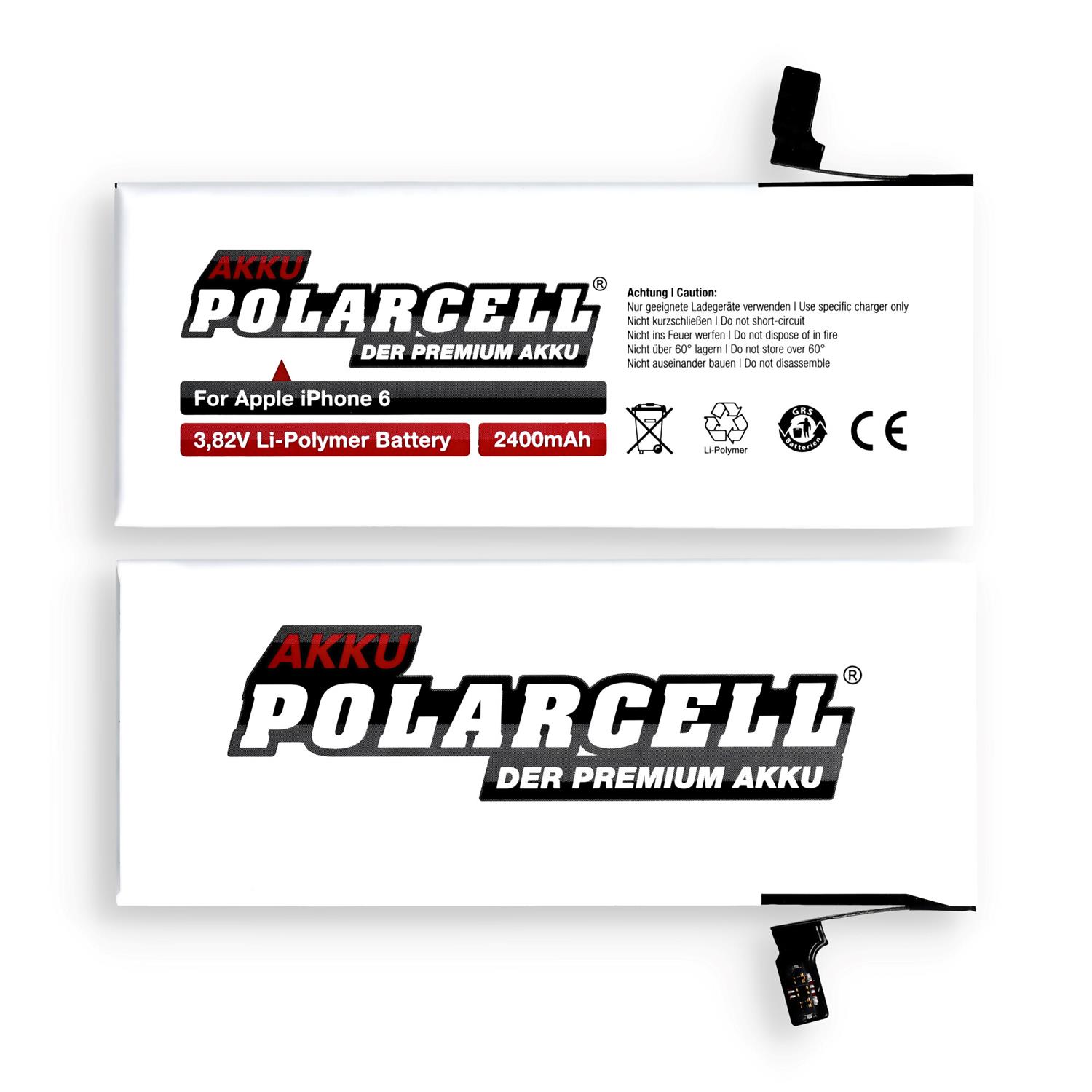 PolarCell Akku für Apple iPhone 6 | 6G mit 2250mAh - jetzt kaufen!