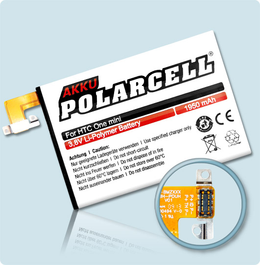 PolarCell Akku für HTC One mini M4 601n LTE 601e BO58100 BL80100 ...